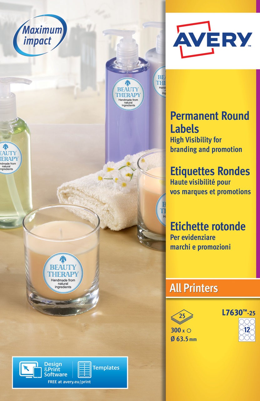 Round Product Labels | L7630-25 | Avery