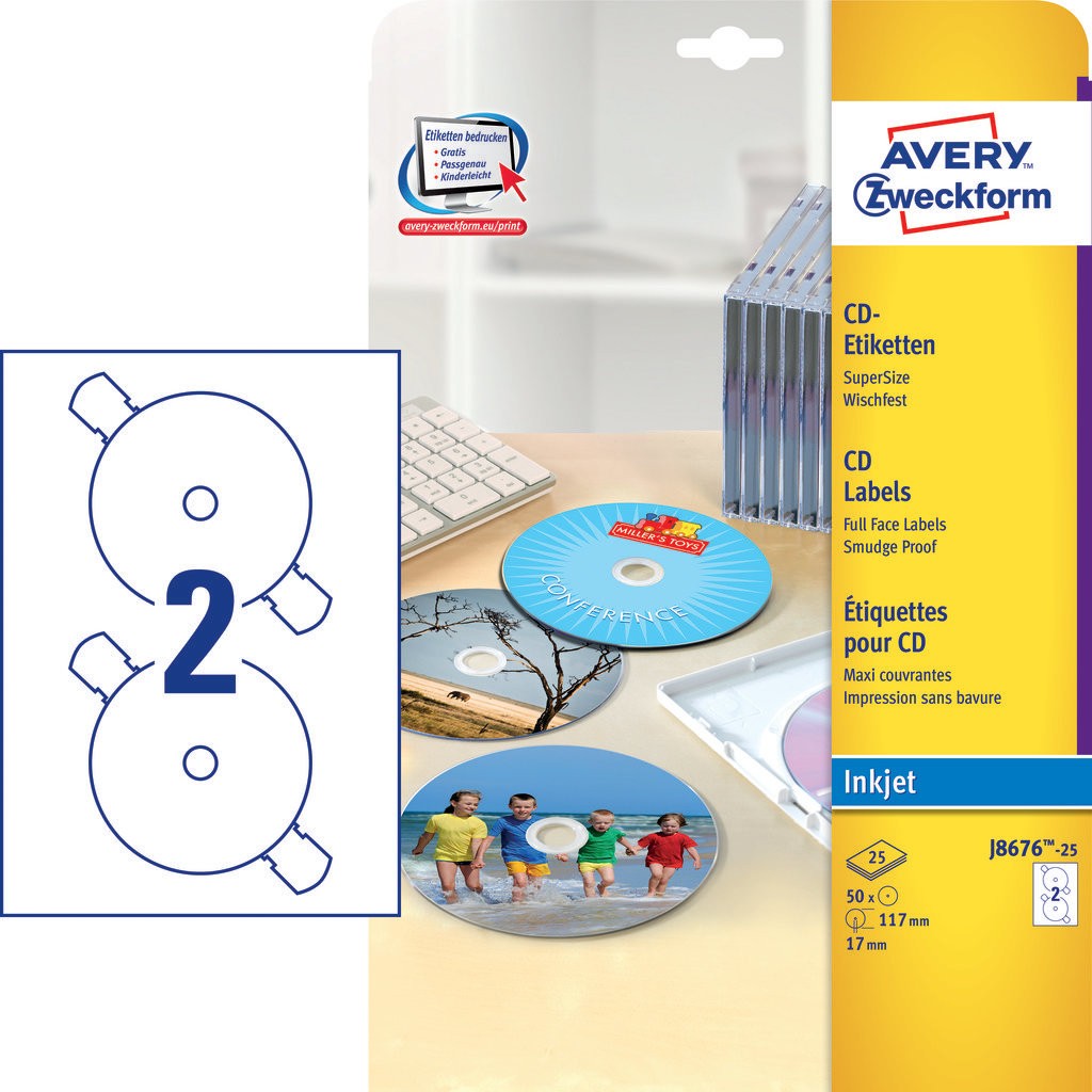 CD Labels SuperSize | J8676-25 | Avery
