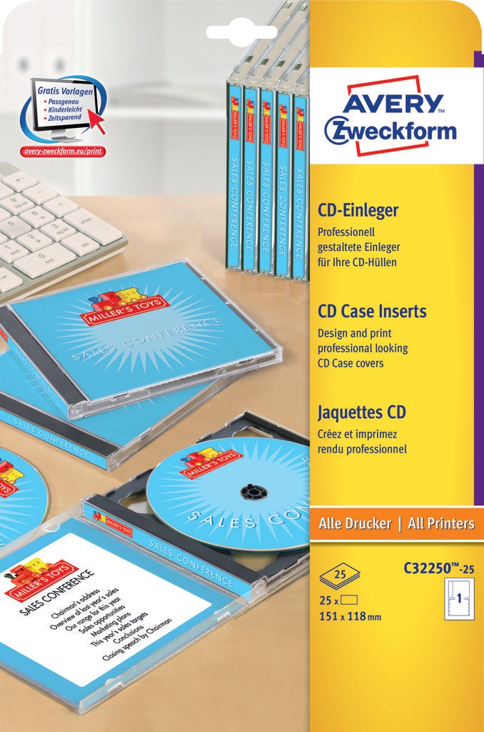 CD Cover and Inserts | C32250-25 | Avery