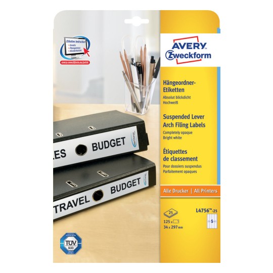 Lever Arch Filing Labels | L4756-25 | Avery