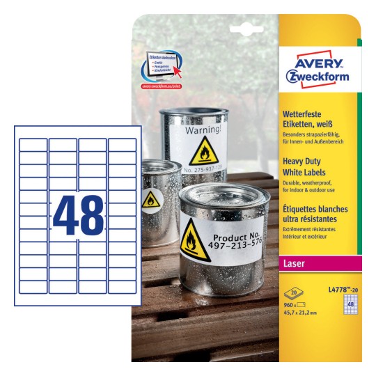 Heavy duty labels | L6008-20 | Avery
